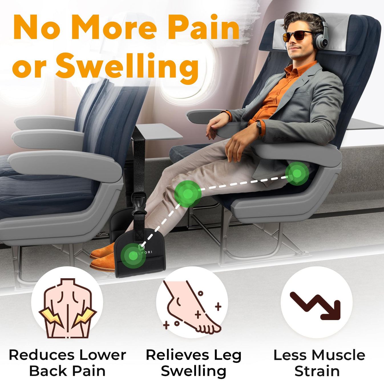 Portable Airplane Footrest for Airplane Travel - Comfortable Foot Hamm ...
